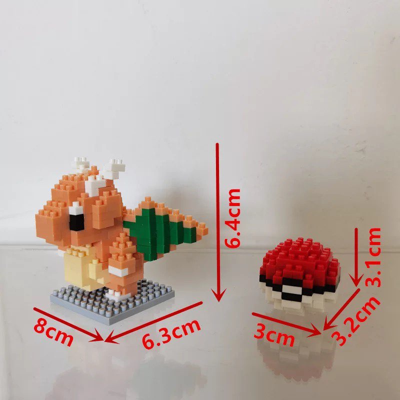 Pokemon Diamond Nano Block Building Block Toy Pikachu Charmamder Charizard Mewtwo Eevee Lapras ...