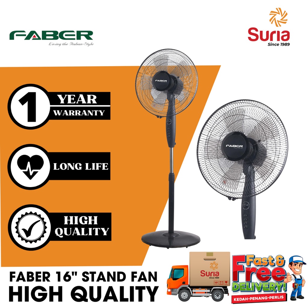 ( READY STOCK ) FABER 16″ STAND FAN FAB-FSF-VENTO-1626BK | Shopee Malaysia