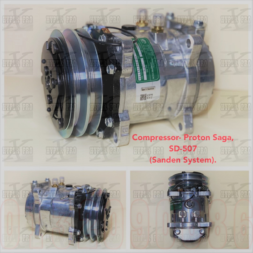 Proton Saga 1985 Old Model (Sanden 507 R12 System) Air Cond Compressor ...