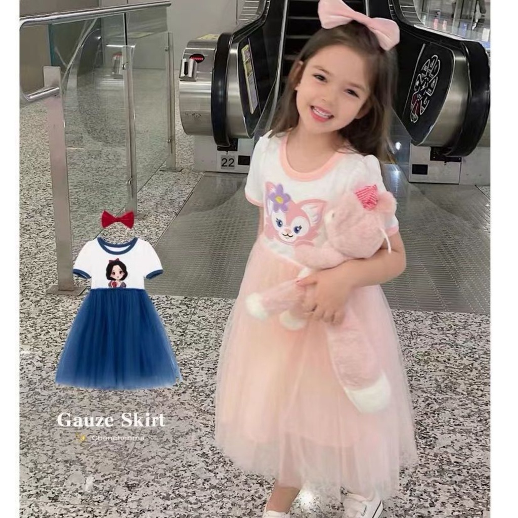 blue snow white pink Linabell lace mesh princess dress Disney tutu ...