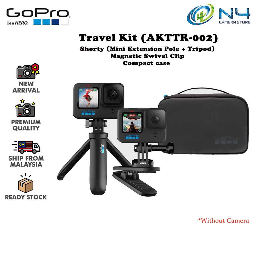 GoPro Travel Kit Shorty Magnetic Swivel Clip Case (AKTTR-002) | Shopee ...