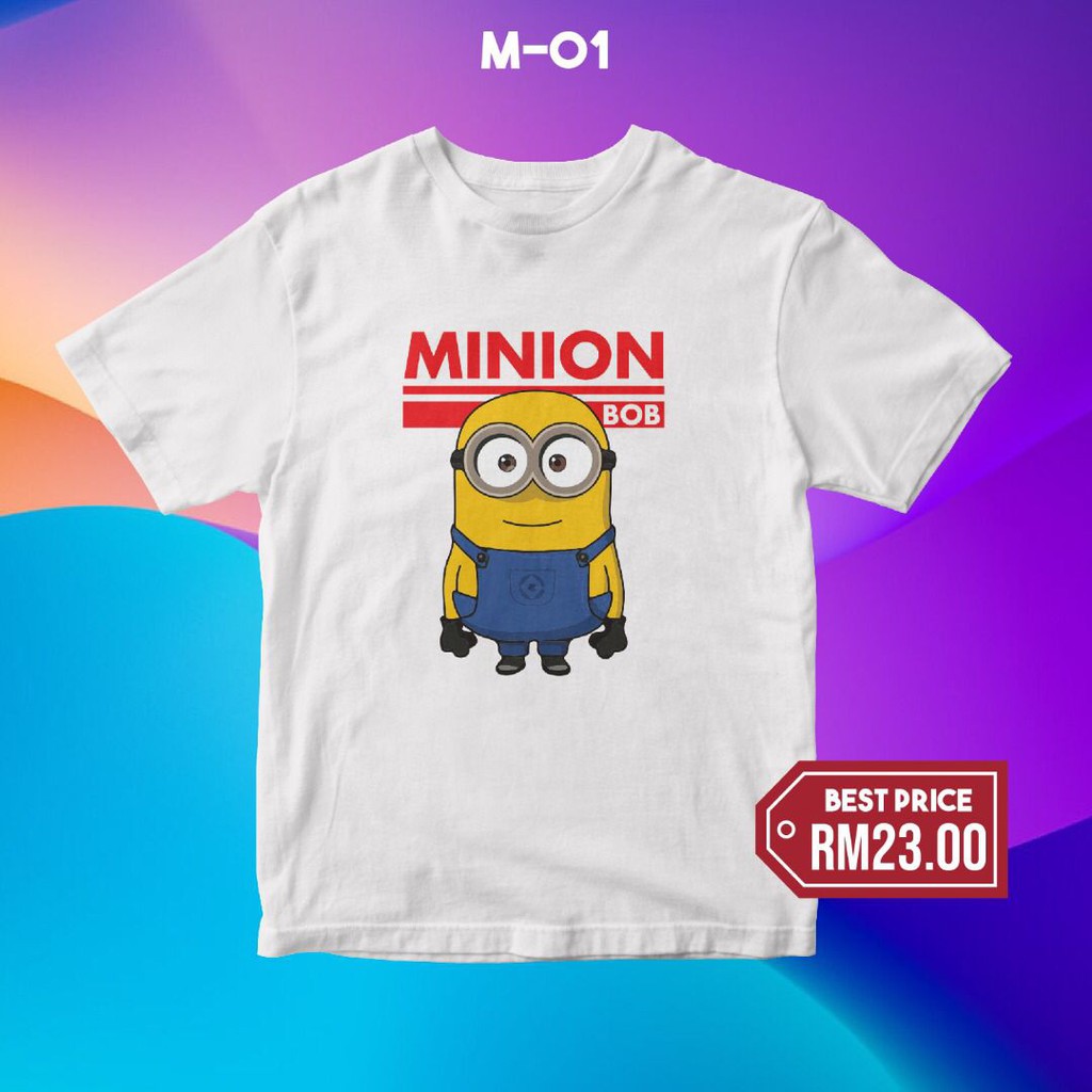 (READYSTOCK) TSHIRT MINION UNISEX WHITE COLOUR ( M - 01 ) | Shopee Malaysia