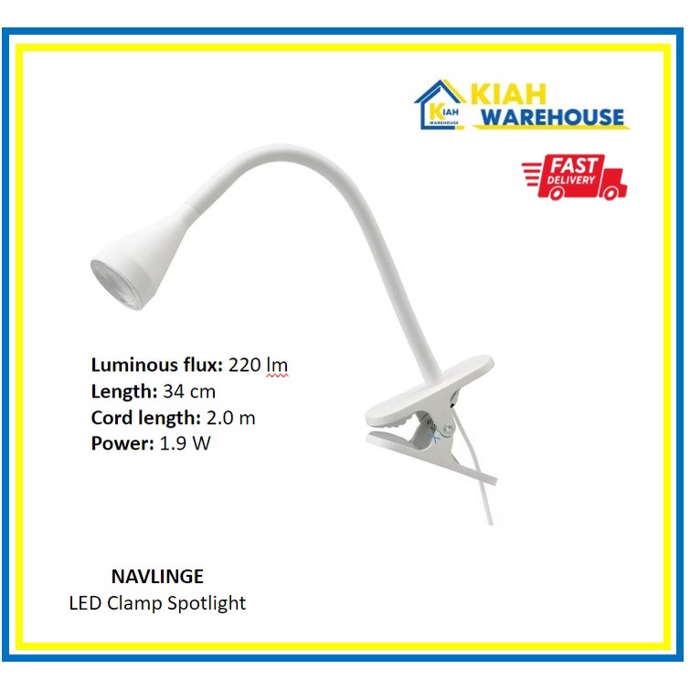 NAVLINGE LED Clamp Spotlight Lampu Meja Lampu Dinding Lampu Tepi Desk ...