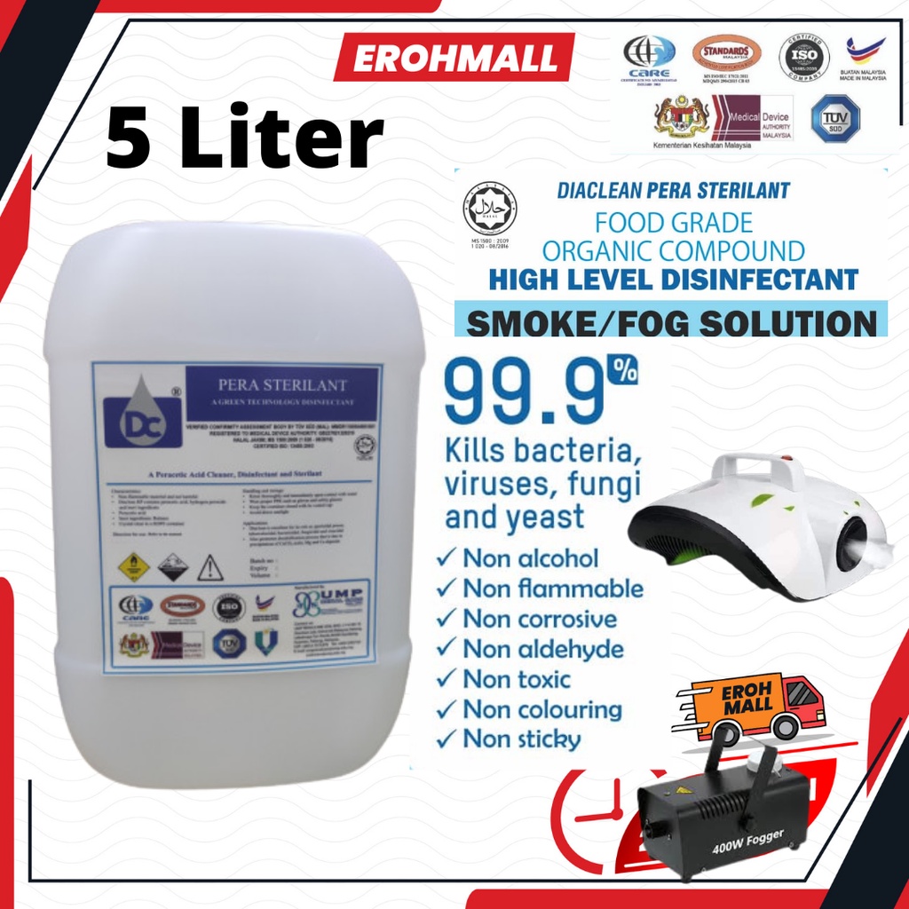 Diaclean Pera Sterilant Disinfectant Smoke Liquid 5Liter ready to use ...