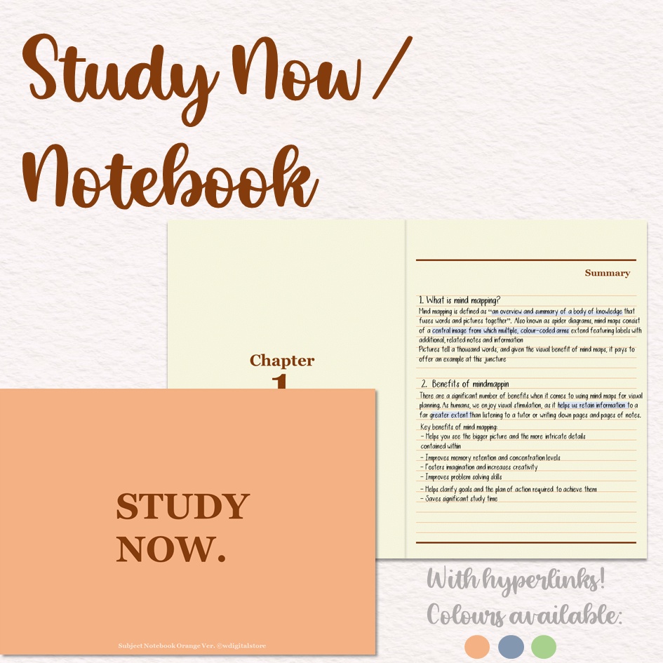 (Notability/Goodnotes) STUDY NOW Digital Notebook PDF Printable ...