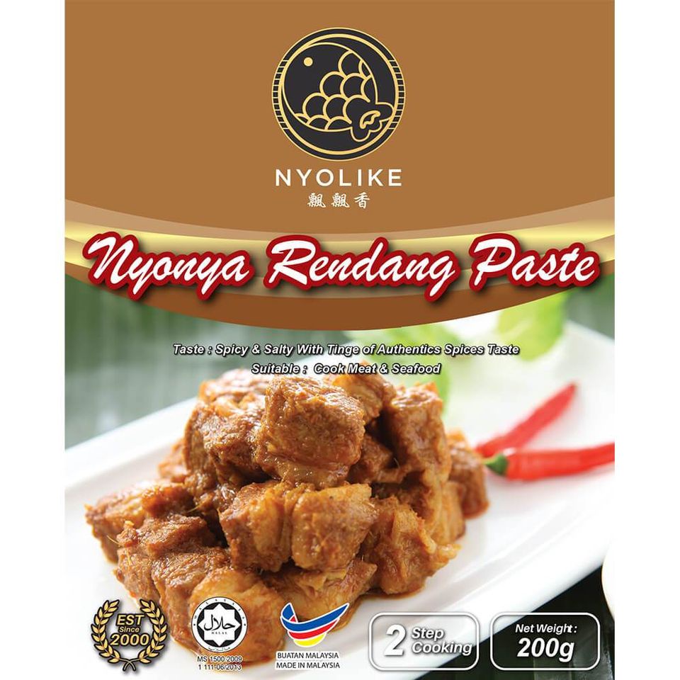 【HALAL】 NYOLIKE Nyonya Rendang Paste 200g 飘飘香娘惹仁当酱料 200g Authentic ...