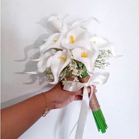 (New stock) Bunga Tangan Pengantin Murah| Wedding hand bouquet Calla ...