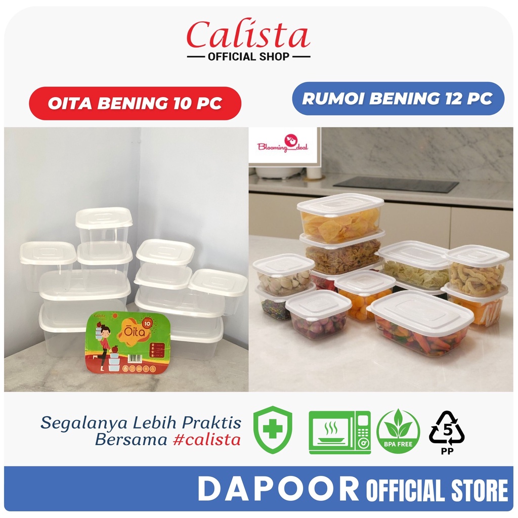 PUTIH Calista RUMOI WHITE SEALWARE BOX JARS 12 PCS FOOD STORAGE ...