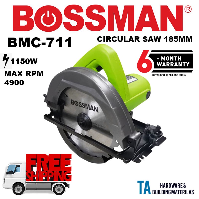 BOSSMAN CIRCULAR SAW BMC-711 185MM 1150W | Shopee Malaysia