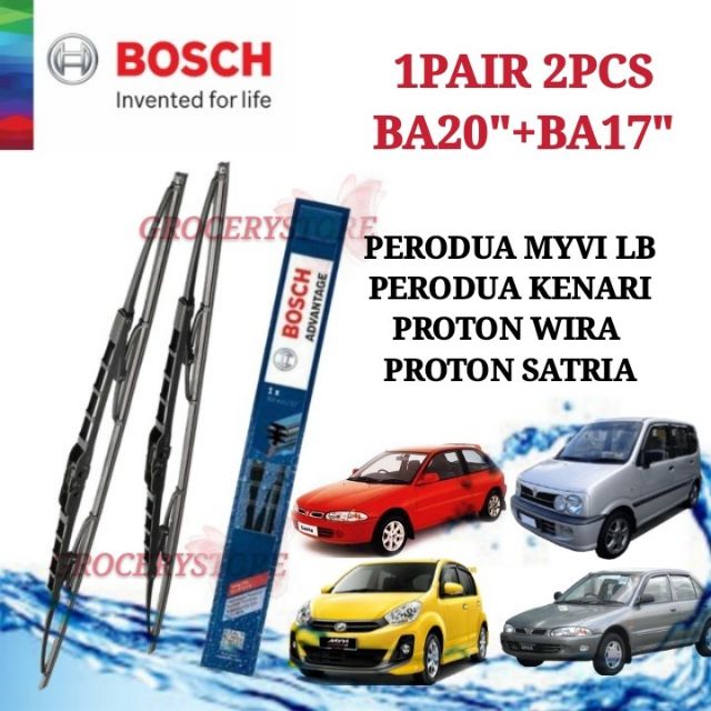 BOSCH FRONT WIPER BLADE SET ADVANTAGE (20"+17")- PROTON WIRA KENARI SATRIA 1.3 1.5 PERDANA MYVI ...