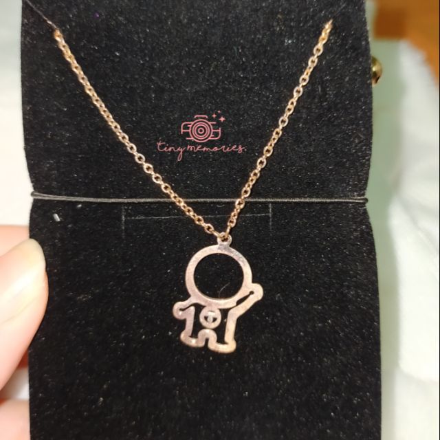 Doraemon 18k Rose Gold Necklace (Premium Quality) 哆啦A梦18k钛钢镀玫瑰金项链 ...