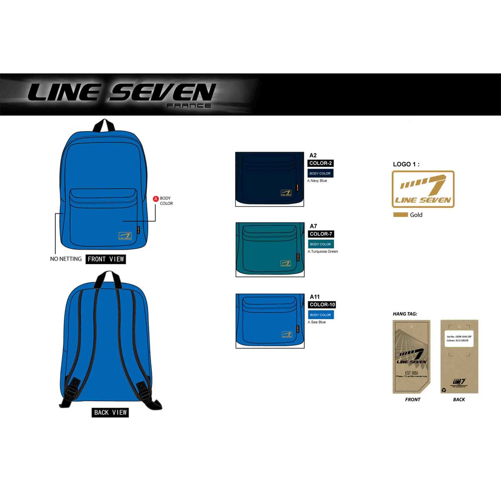 Line Seven Backpack Bag (1041) | Shopee Malaysia