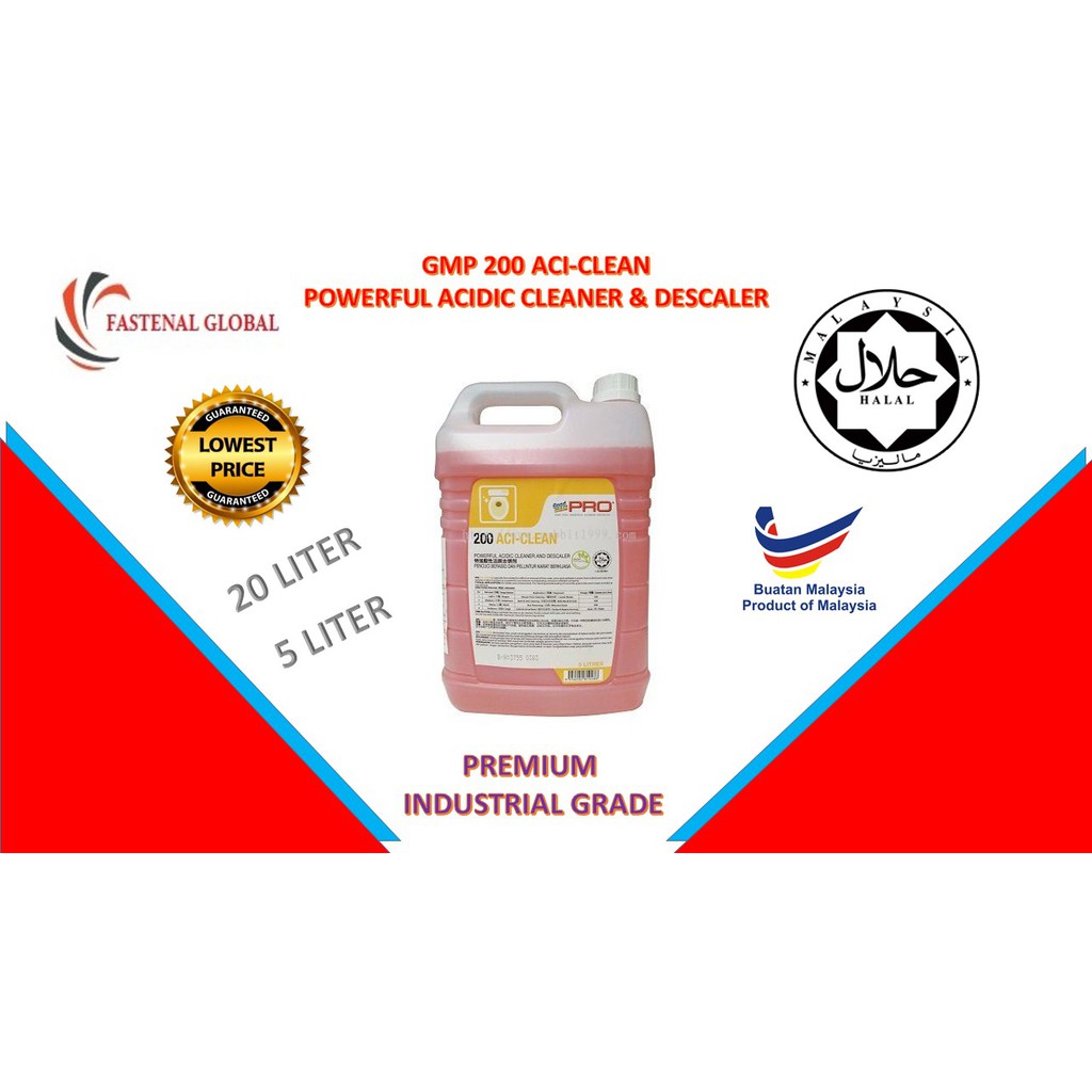 GMP 200 ACI-CLEAN POWERFUL ACIDIC CLEANER & DESCALER PREMIUM INDUSTRIAL ...