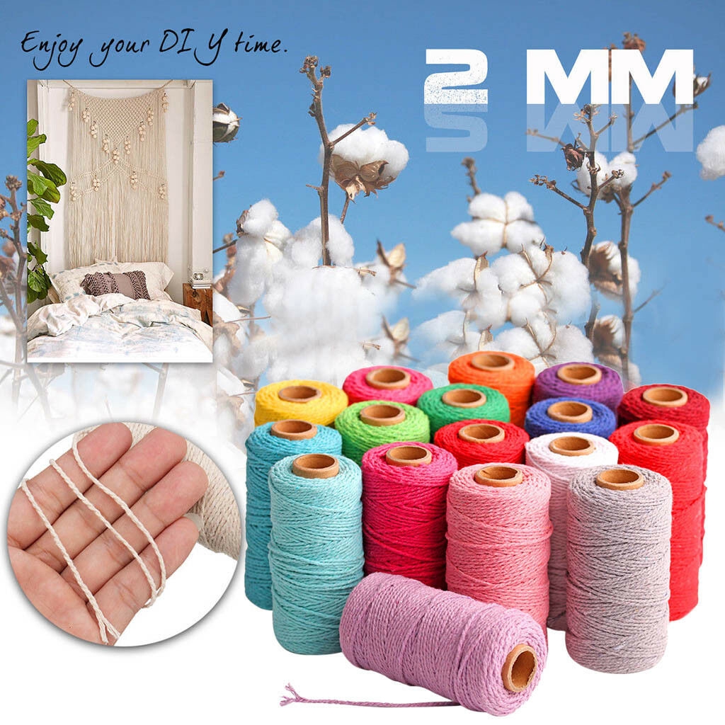 100m Long/100Yard Pure Cotton Twisted Cord Rope Artisan String Crafts ...