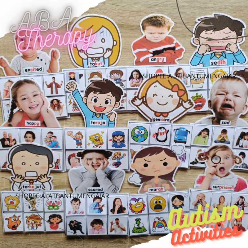 EMOTIONS-Autism ABA THERAPY ACTIVITIES DWI LANGUAGE | Shopee Malaysia