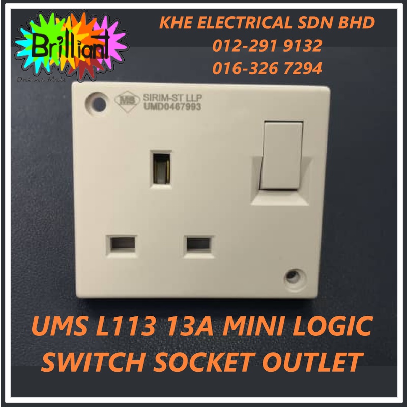 UMS L113 13A MINI LOGIC SWITCH SOCKET OUTLET | Shopee Malaysia