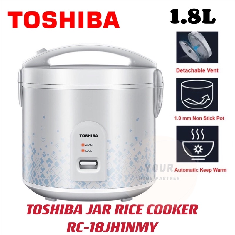 Toshiba Jar Rice Cooker 1.8L RC-18JH1NMY Non Stick Coating Inner Pot ...