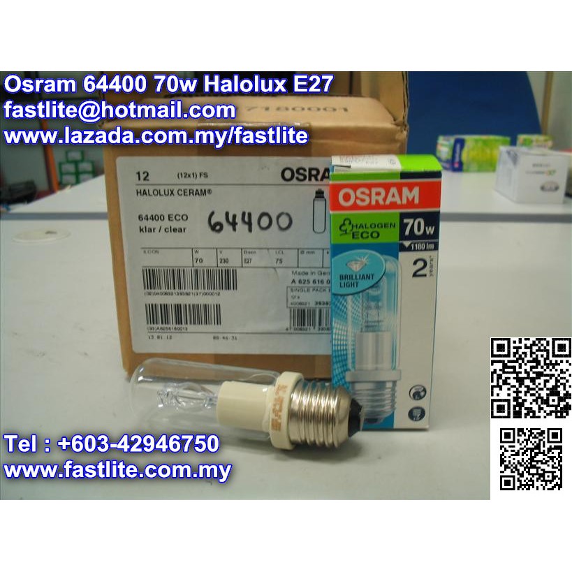 Osram 64400 230v 70w Clear E27 Halolux Halogen bulb (made in Germany) | Shopee Malaysia
