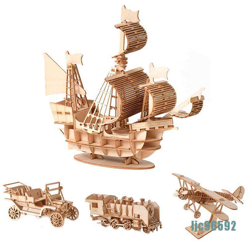 [HG👶]Laser cutting diy sailing ship toys assembly model 3d wooden ...