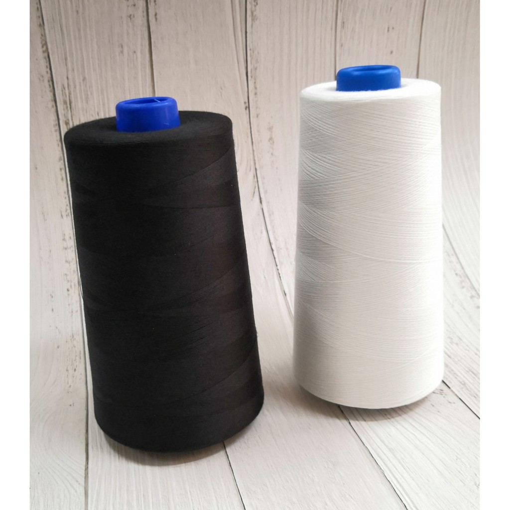 400g benang jahit polyester putih & Hitam | Shopee Malaysia