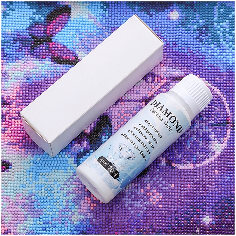 Diamond Painting Sealer 120ML 5D Diamond Painting Glue Tool Permanent Hold & Shine Effect Sealer ...