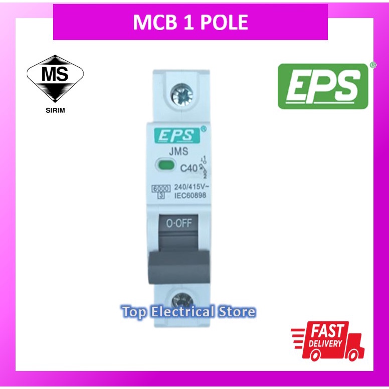 EPS MCB 1P (6KA) 6A/10A/16A/20A/32A/40A/63A MINIATURE CIRCUIT BREAKER ...