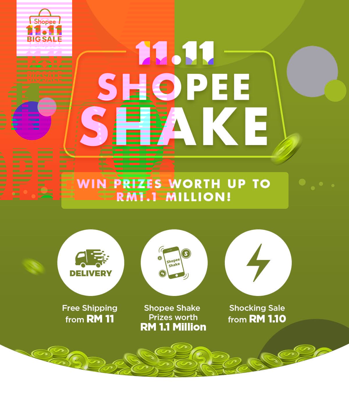 11.11 Shopee Shake Day, Prizes Worth Up To RM 1.1 million! | Shopee ...