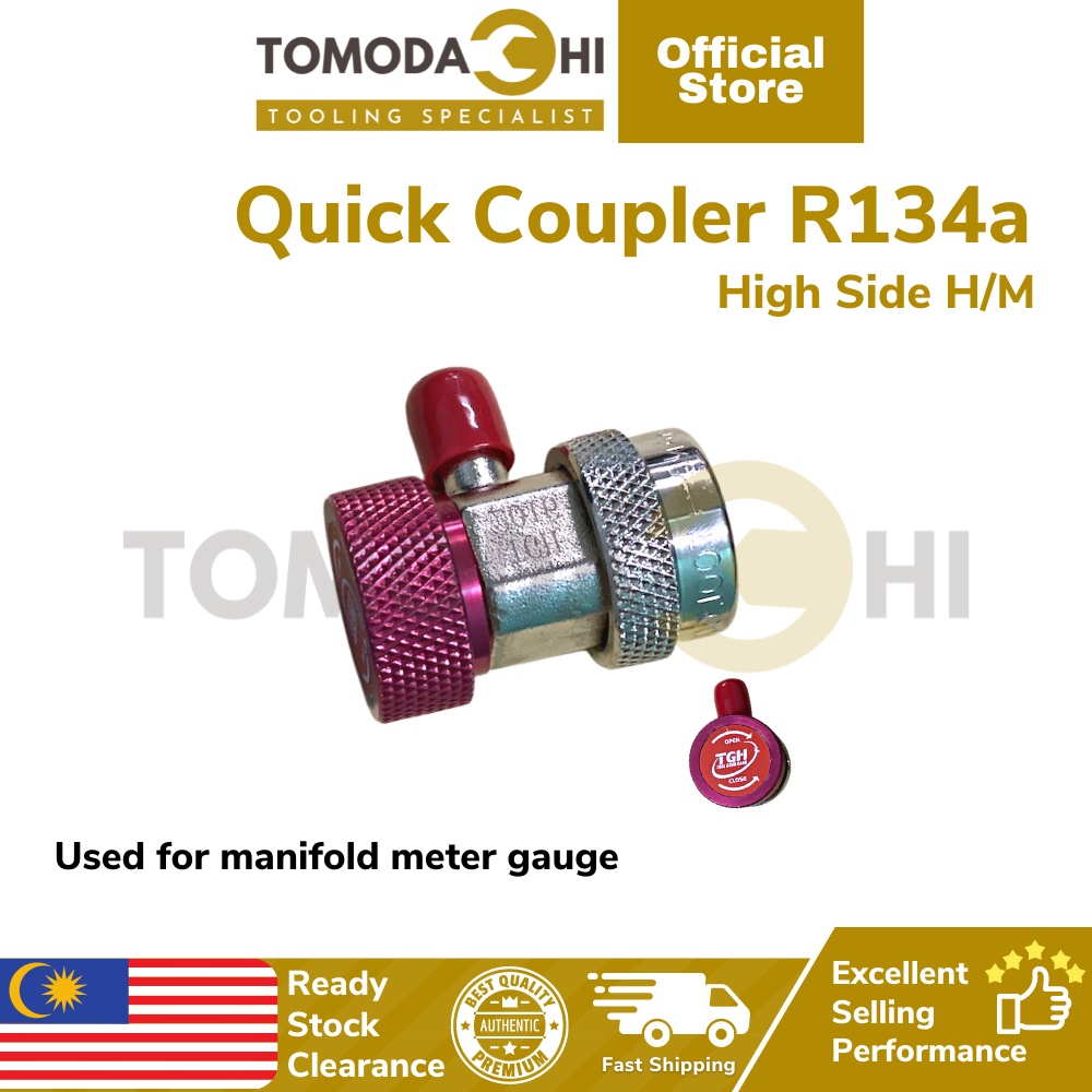 TOMODACHI Car Air Cond Quick Coupler Meter Gas Aircond R134a High Side ...