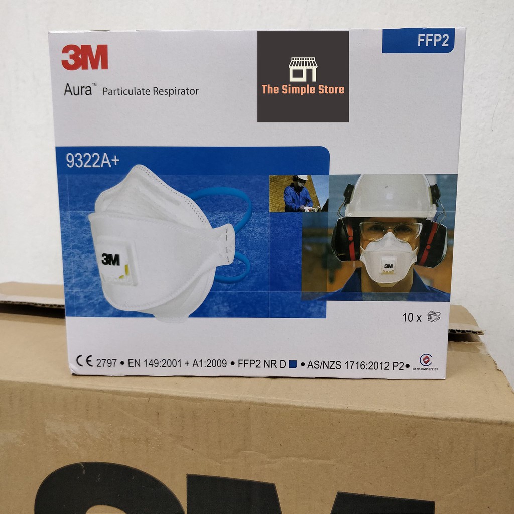 3M Aura Particulate Respirator 9322A+ with Valve 1pc (Not N95) | Shopee Malaysia