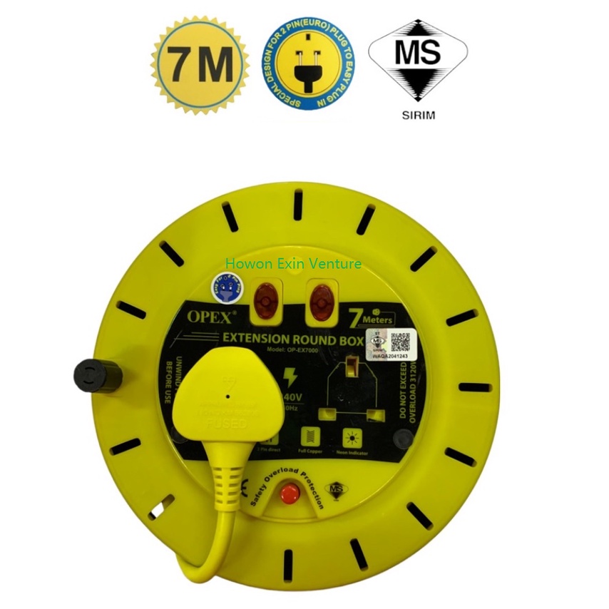 OPEX Heavy Duty 2 Gang Round Extension With 7meter Wire Made In ...