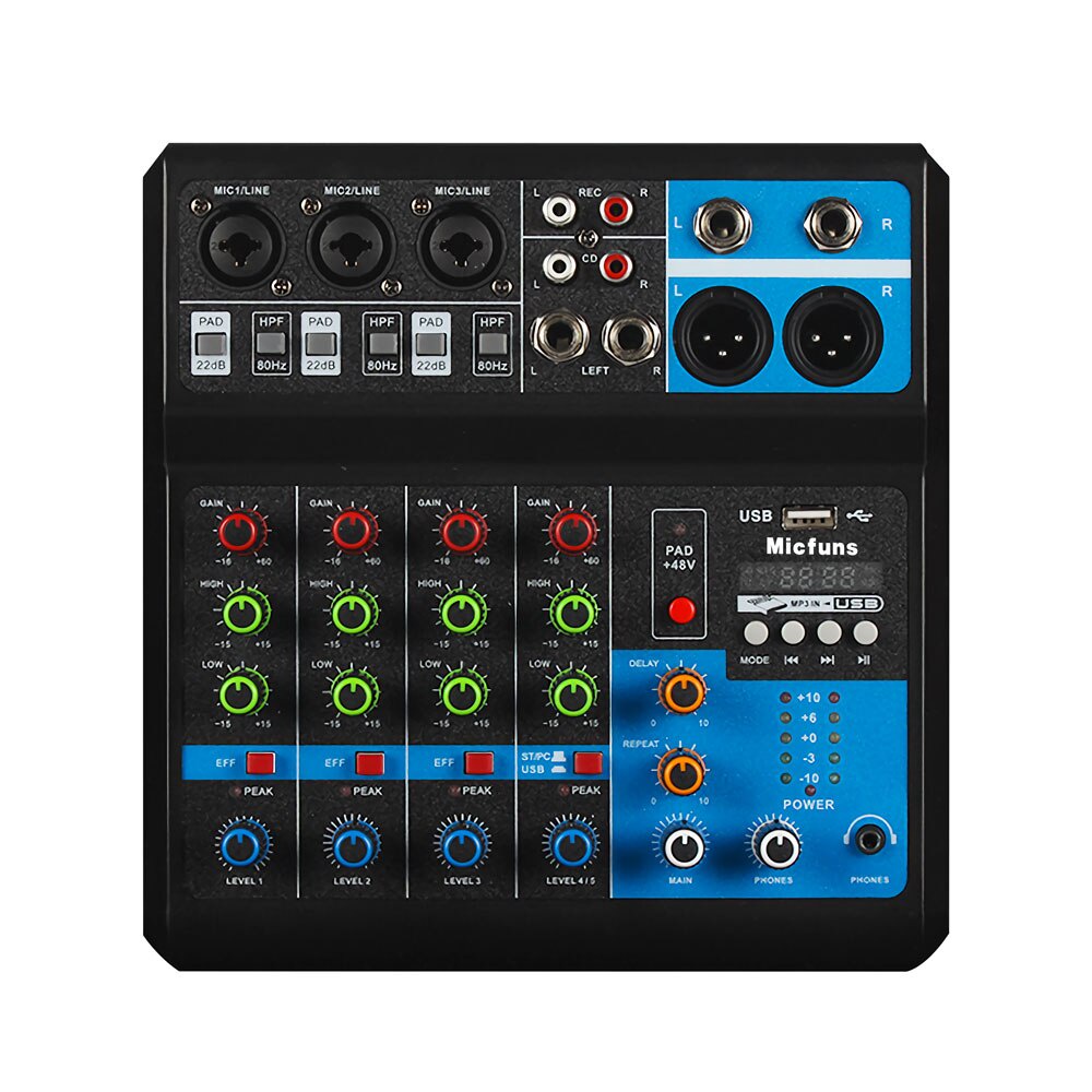 Audio mixer 5-channel mixer USB recording dj mixer controller console ...