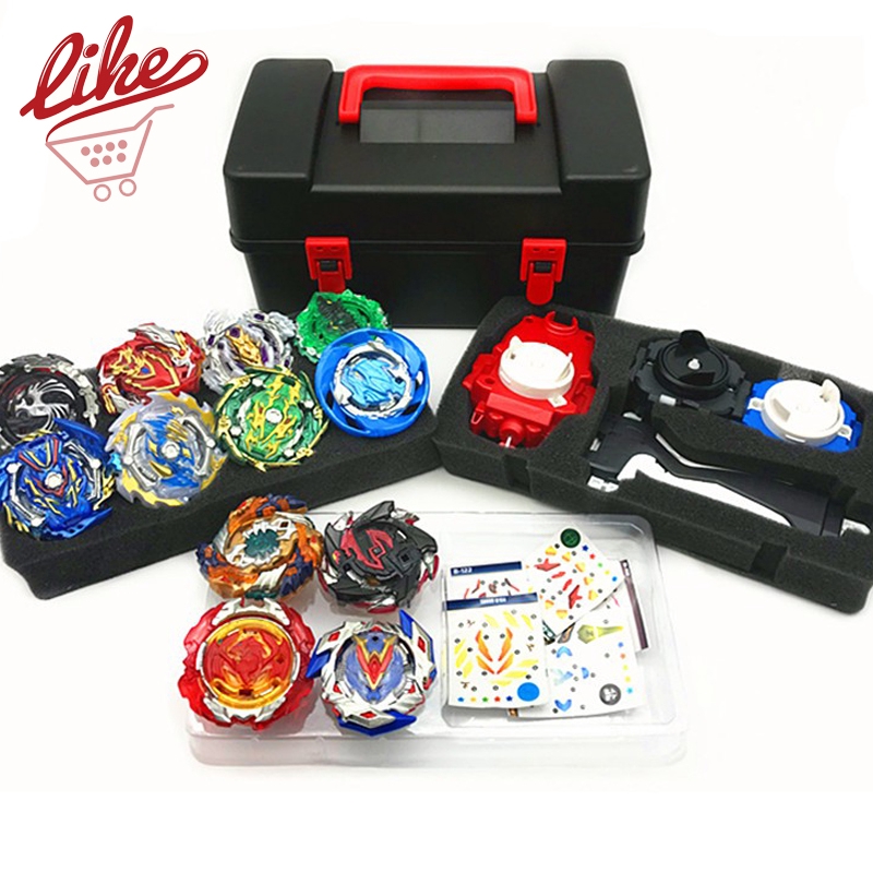 Flame 12pcs New Burst Beyblade Toolbox Set with Launcher Storage Box ...