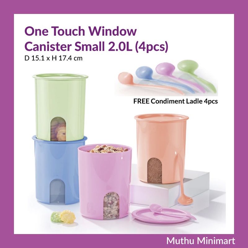 Original Tupperware | One Touch Window Canister with Spoon Set ...
