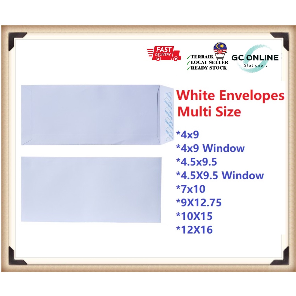 1pcs White Envelopes Peal & Seal / Sampul Surat Putih Bergam | Shopee ...