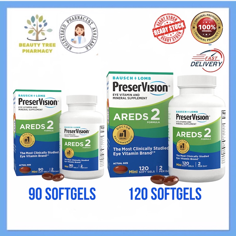 PreserVision AREDS 2 Eye Vitamin & Mineral Supplement 60 / 120 softgels | Shopee Malaysia