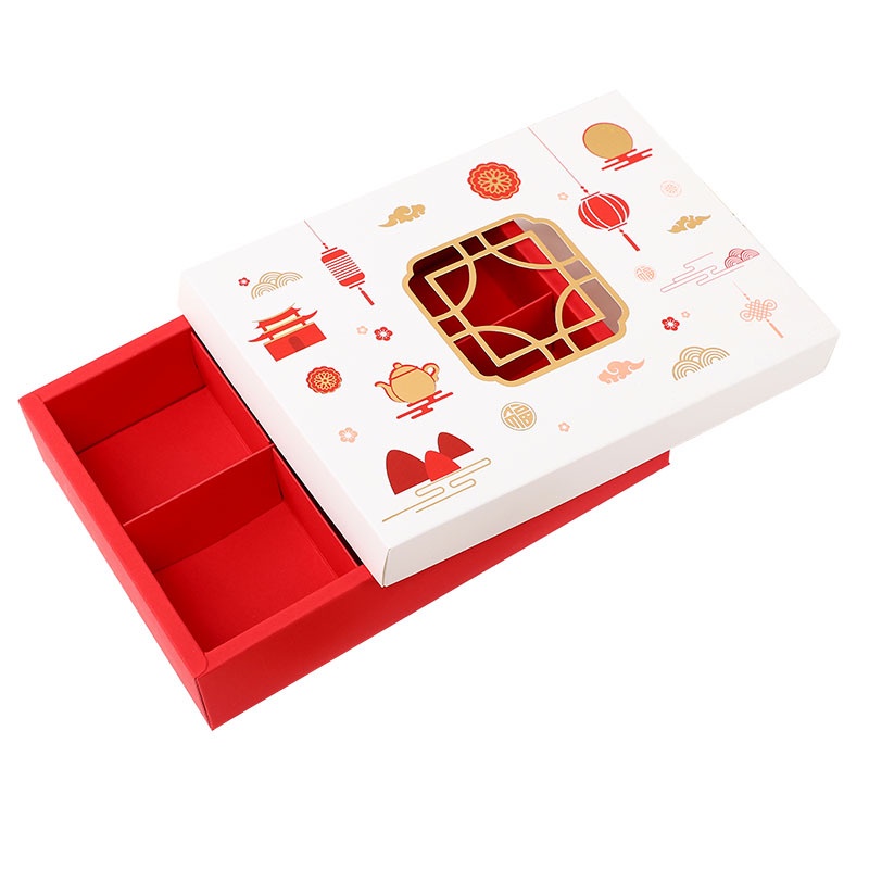 Mooncake Box 6 Holes 80g 85g Red Gold Gift Box / Cake Box / Kotak Kek ...