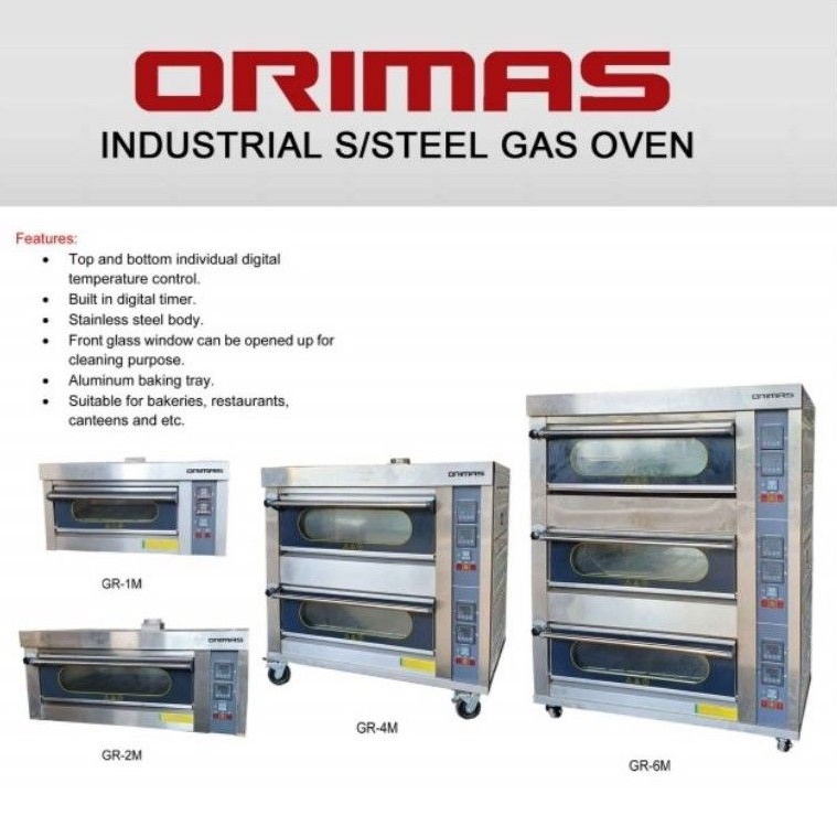 ORIMAS Gas Oven [1 Deck 2 Tray] Digital GR-2M Fully Stainless Steel ...
