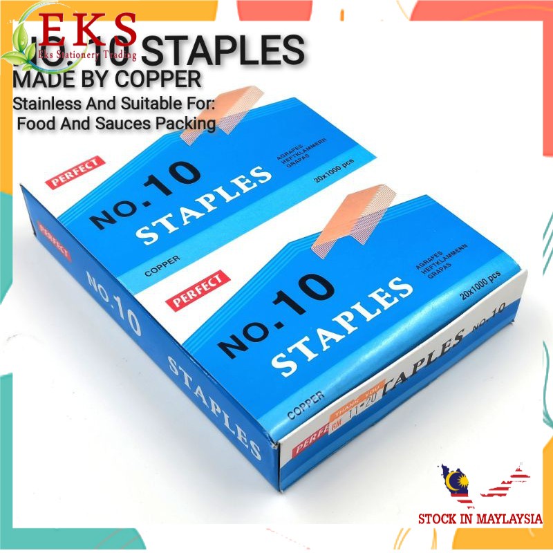 NO.10 Copper Staples Stainless 1Box/20Pcs | Shopee Malaysia