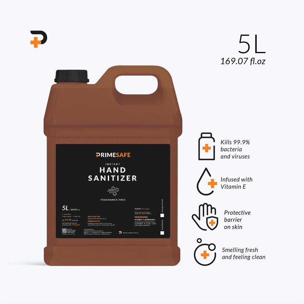 [FREE 50ml] PrimeSafe 5000ml/5L Liquid Refill Hand Sanitizer Quick Dry ...