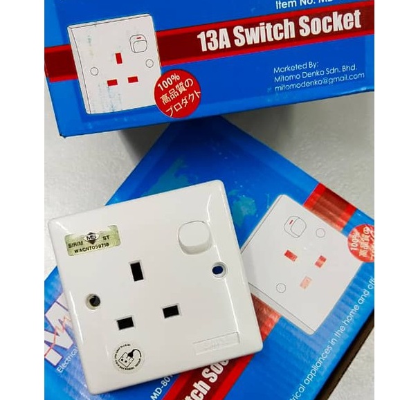 MD/PNT 13A Single Switch Socket Outlet 13A (SIRIM) Switch Electric One ...