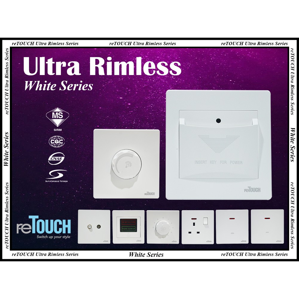reTOUCH Ultra Rimless - White Series - Dimmer | Shopee Malaysia