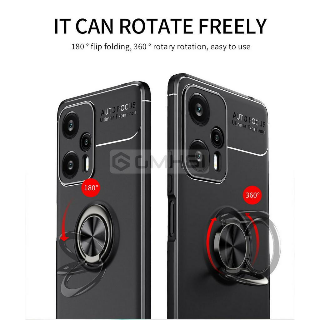 Xiaomi Poco F5 / F5 Pro INVISIBLE Ring Buckle Tough Armor TPU Bumper ...