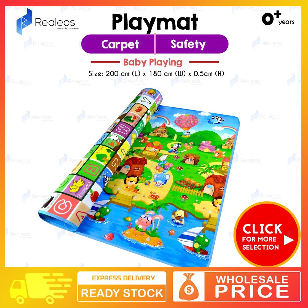 Playmat Double Sided Cartoon Safety Soft Carpet R898 READY STOCKREADY ...