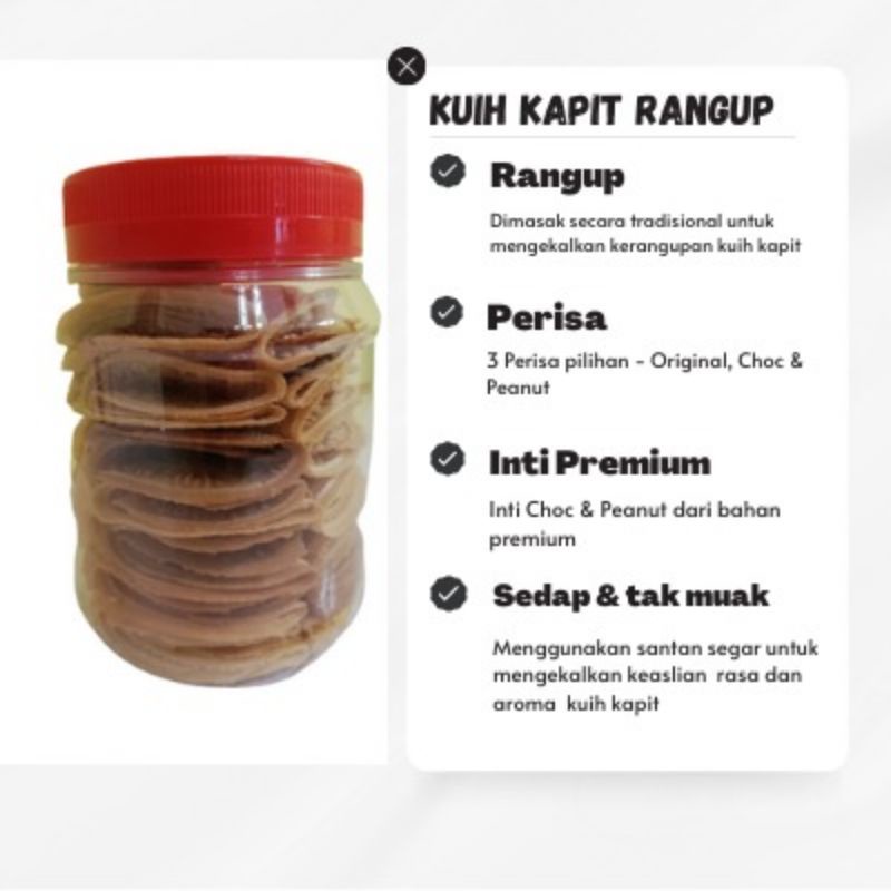 Kuih Kapit Rangup Crispy Berinti Chocolate dan Peanut | Shopee Malaysia