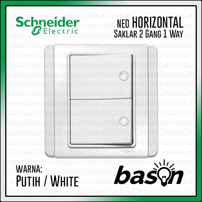 TOMBOL Schneider NEO HORIZONTAL 2 Gang 1 Way - 2 Button 1 Way Switch ...