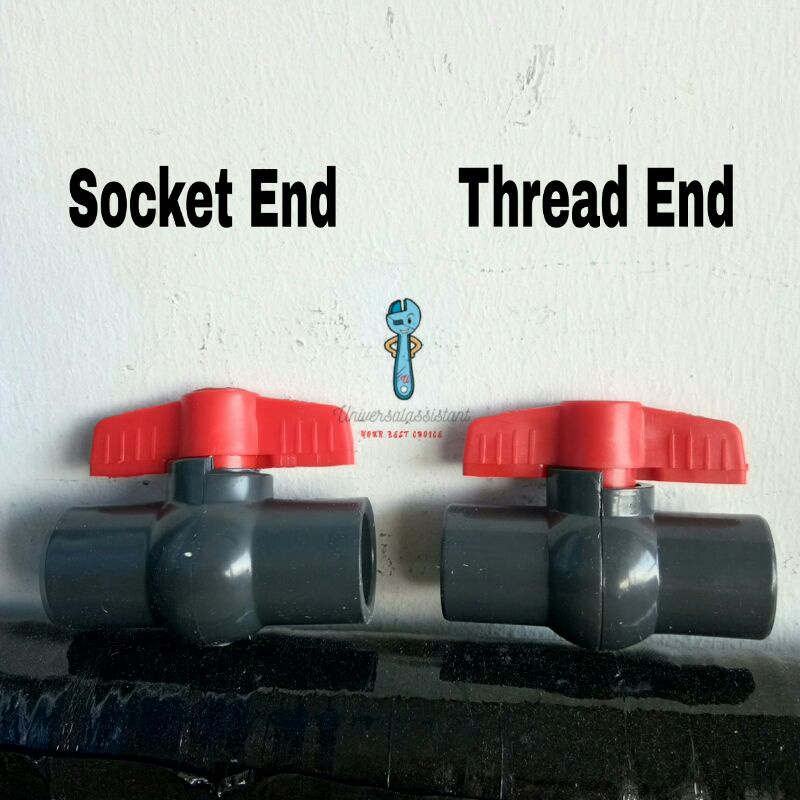 【15mm】1/2Inchi PVC Compact Ball Valves | Poly Socket End | Poy Thread ...