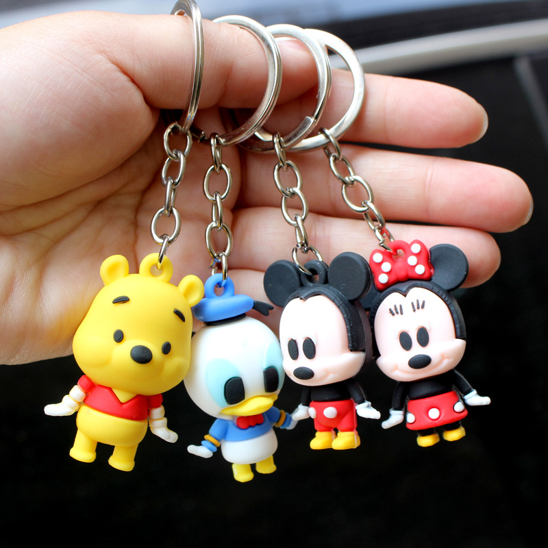 3D Cute Cartoon Mickey Winnie The Pooh Key Pendant Toys Key Chain for ...