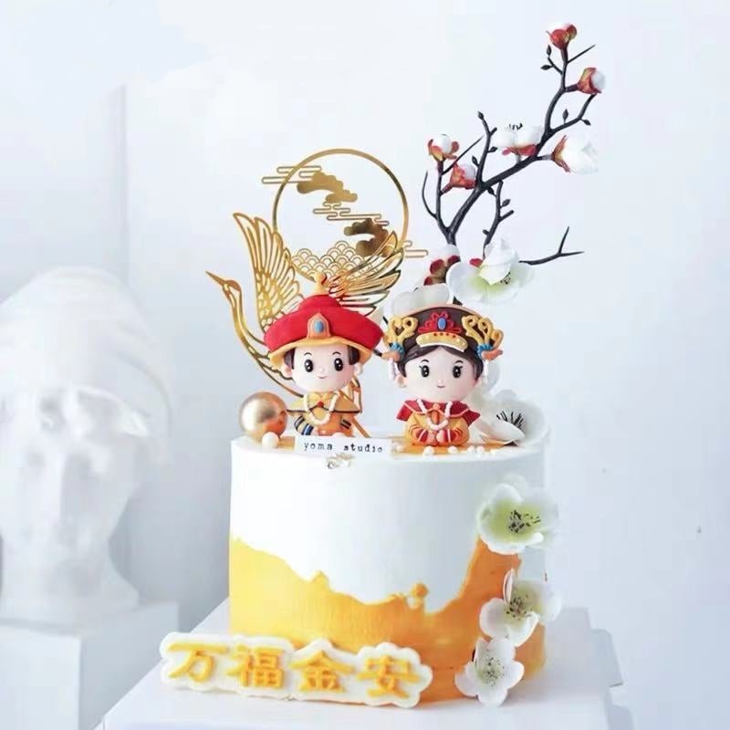 Emperor Empress Soft Clay Cake Topper Decoration Kek Hiasan 皇帝王后软陶蛋糕装饰 ...