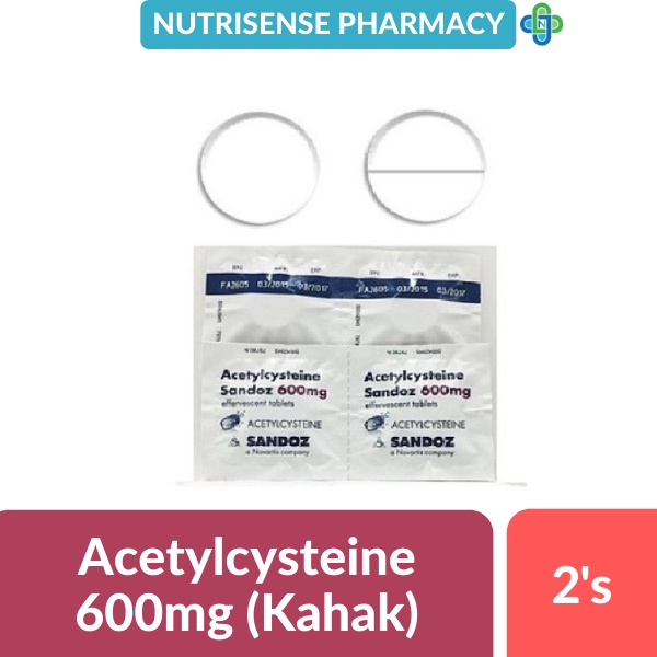 SANDOZ Acetylcysteine Effervescent Tablet 600mg 2's [Cair Kahak ...