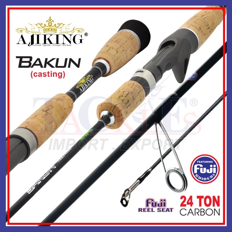 (5-6ft-6'6ft) Ajiking Bakun Casting Fishing Rod (FUJI TOP GUIDE+REEL ...